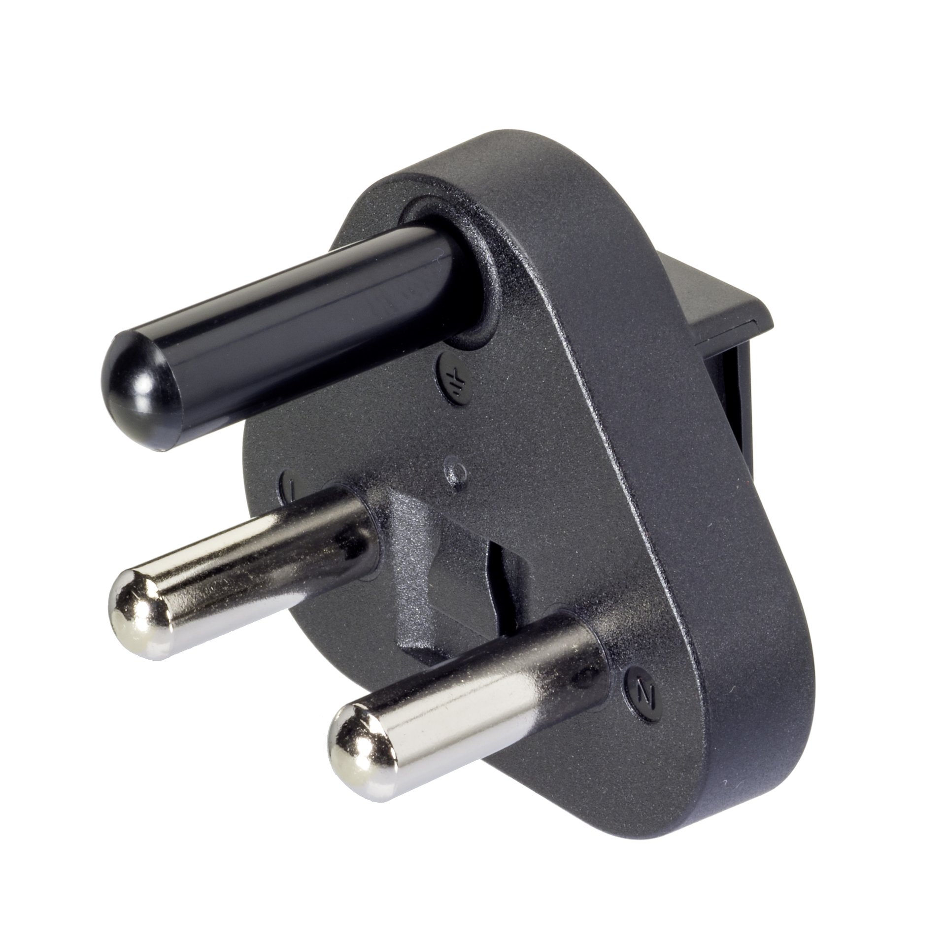 Interchangeable AC country plugs for power supplies