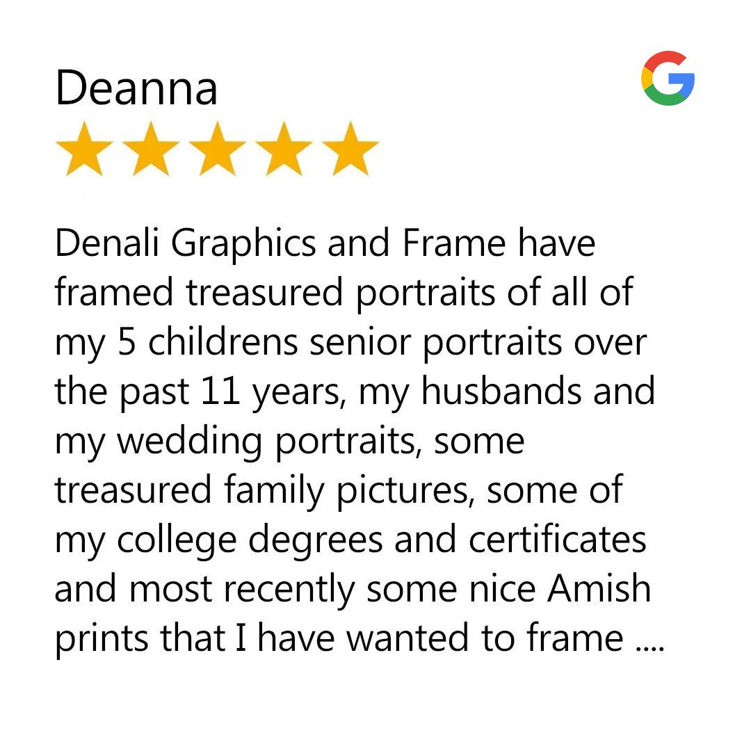 Reviews | Anchorage, AK | Denali Graphics & Frame