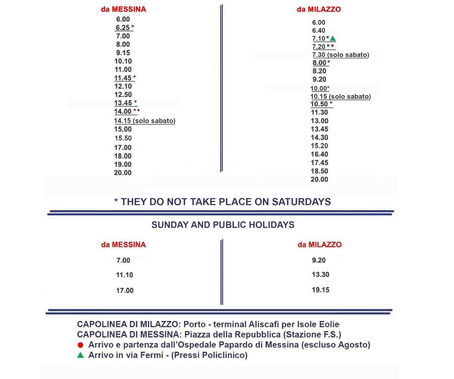 Timetables - Giuntabus transport - Messina - Giuntabus Trasporti