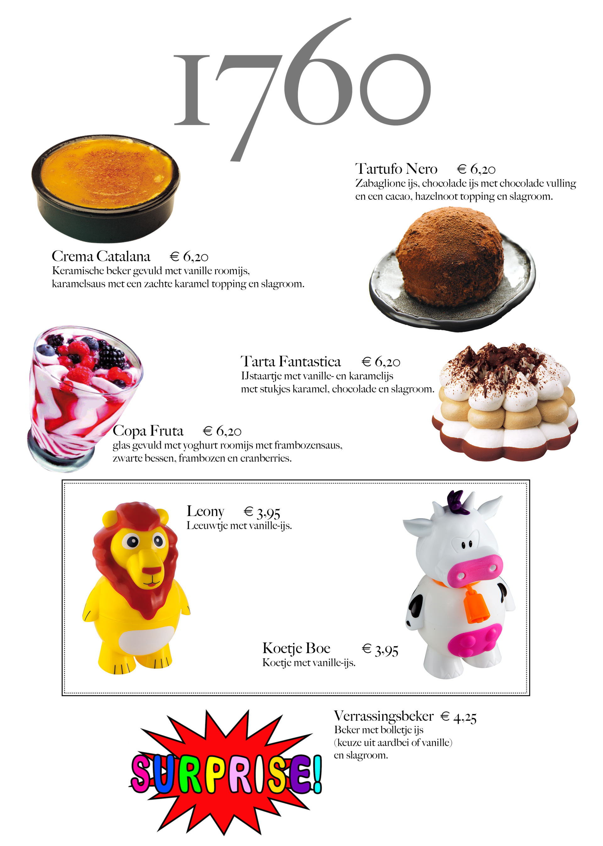 Pannenkoekenhuis 1760 - Menu