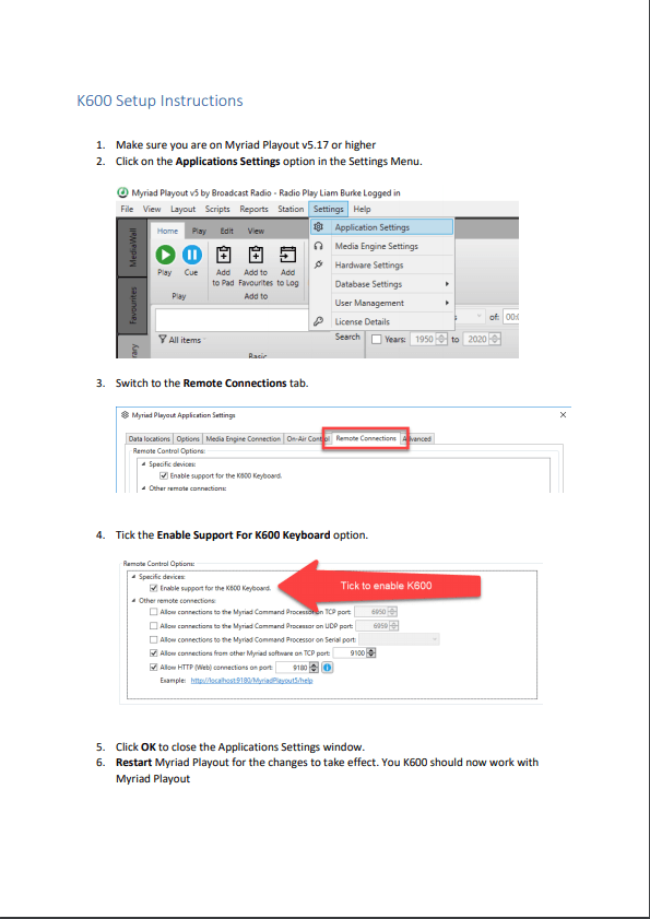Myriad 5 Playout Support