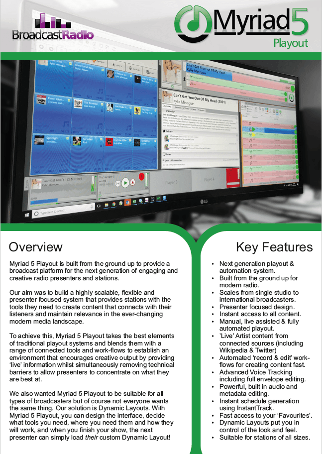 Myriad 5 Playout Support