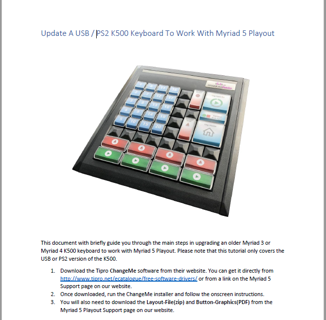 Myriad 5 Playout Support