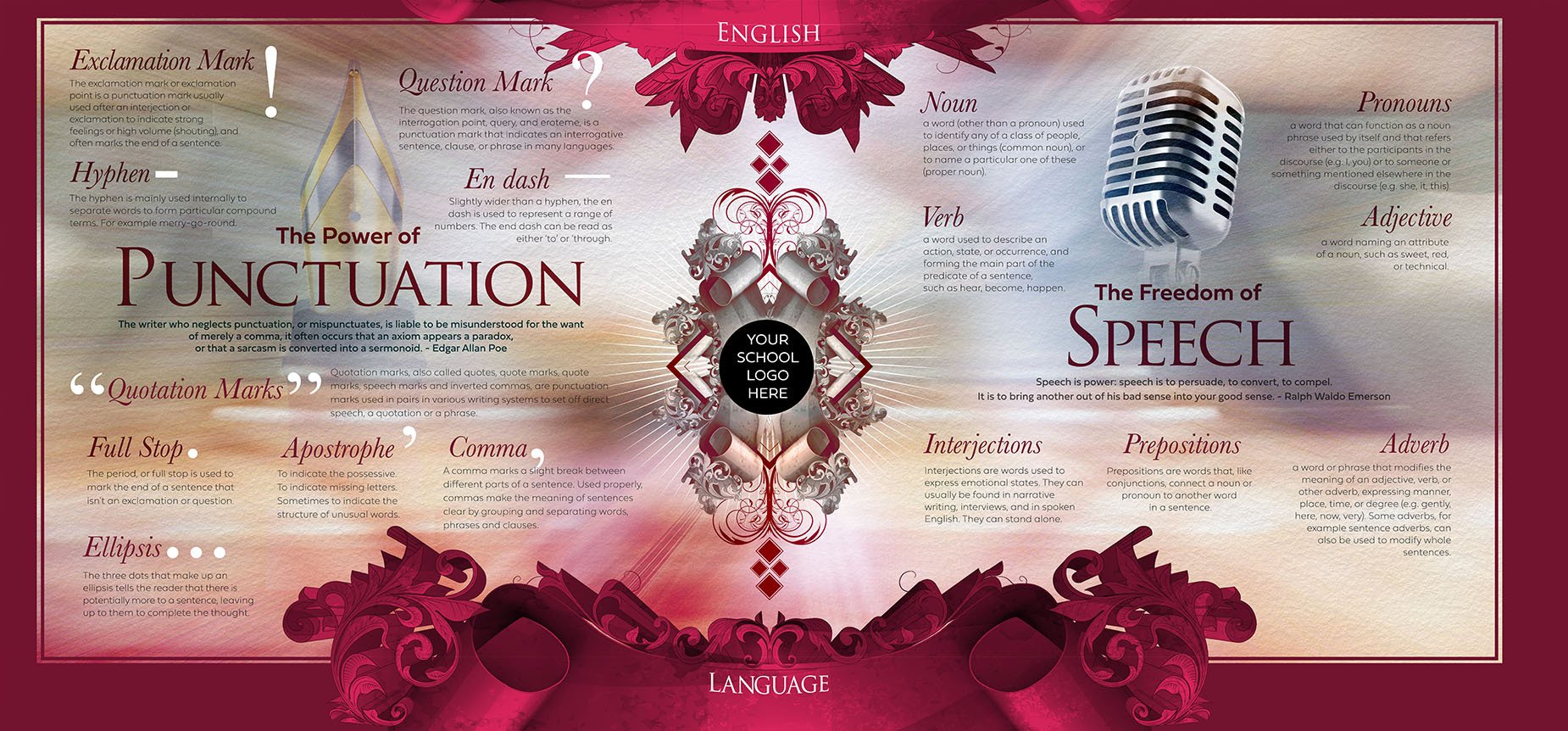 Pre designed educational School murals. Save on painting corridors!