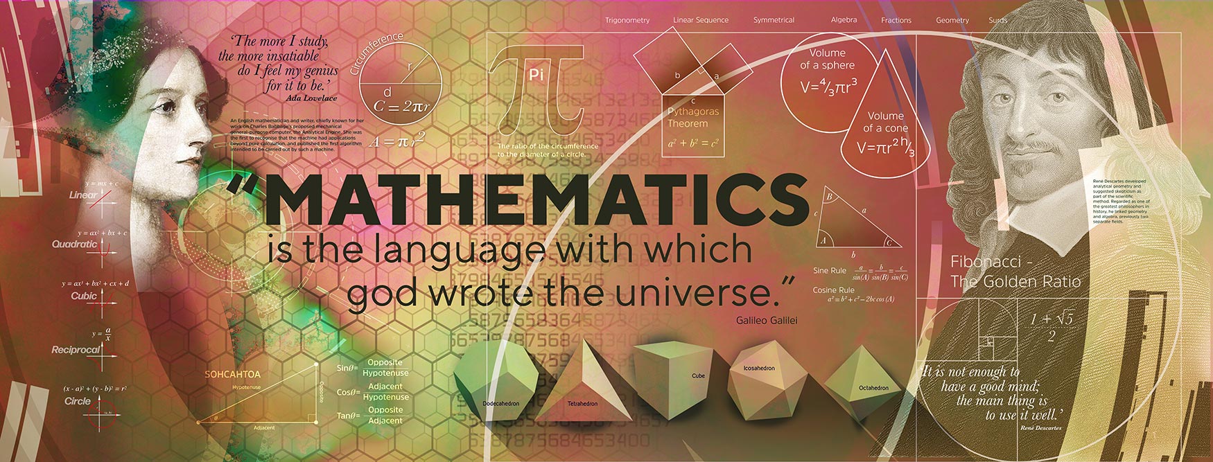 General classical maths mural for schools
