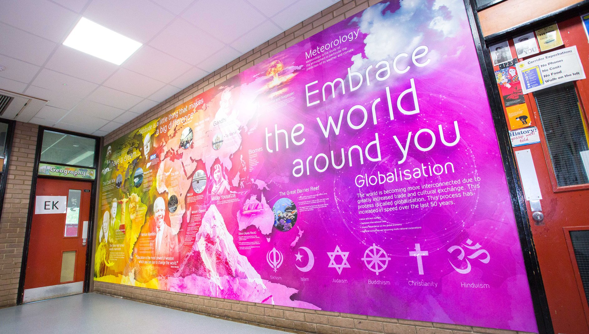 Printed Digital Vinyl Murals for schools & business