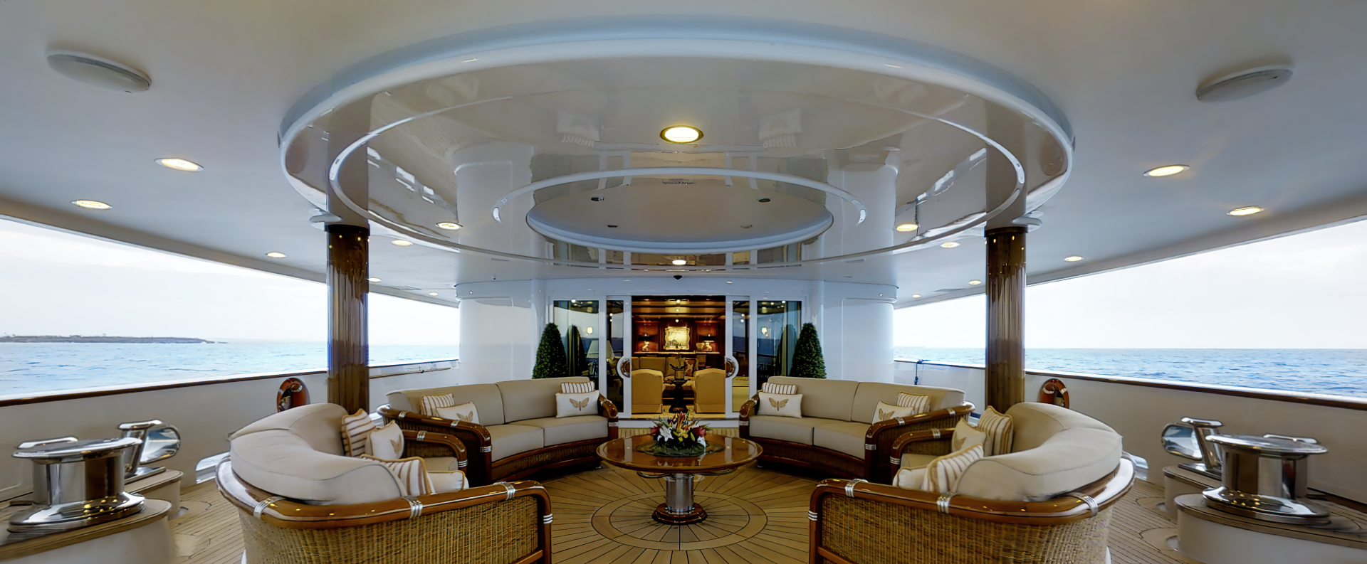 Main Deck Aft | Yacht Katharine entertainment deck | luxury yacht charter
