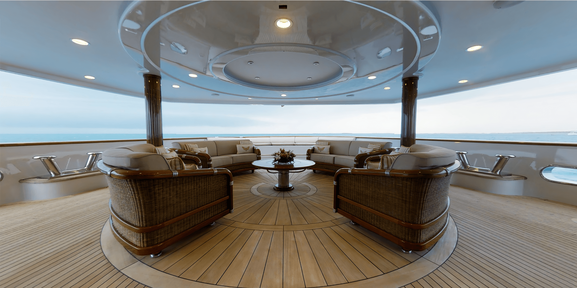 Main Deck Aft | Yacht Katharine entertainment deck | luxury yacht charter
