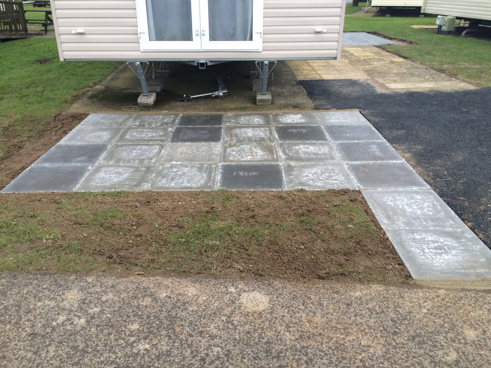 Civils, concrete bases for lodges and caravans and associated grounds work