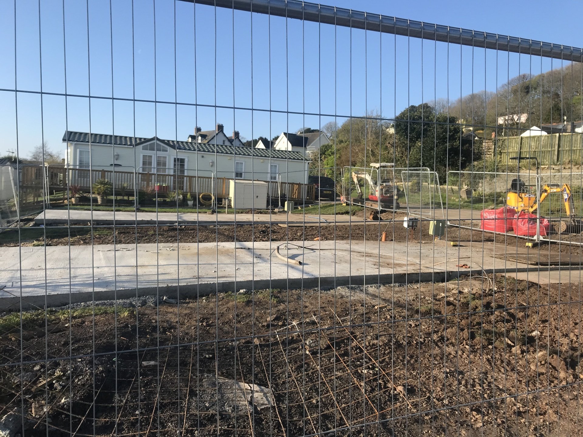 Civils, concrete bases for lodges and caravans and associated grounds work
