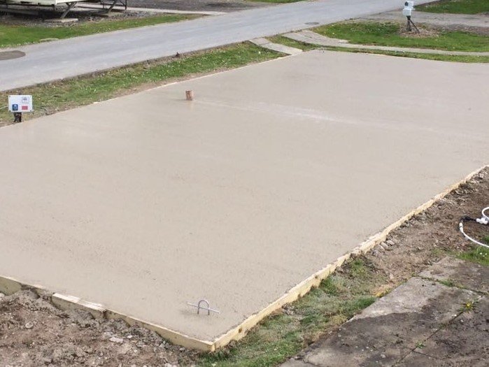 Civils, concrete bases for lodges and caravans and associated grounds work