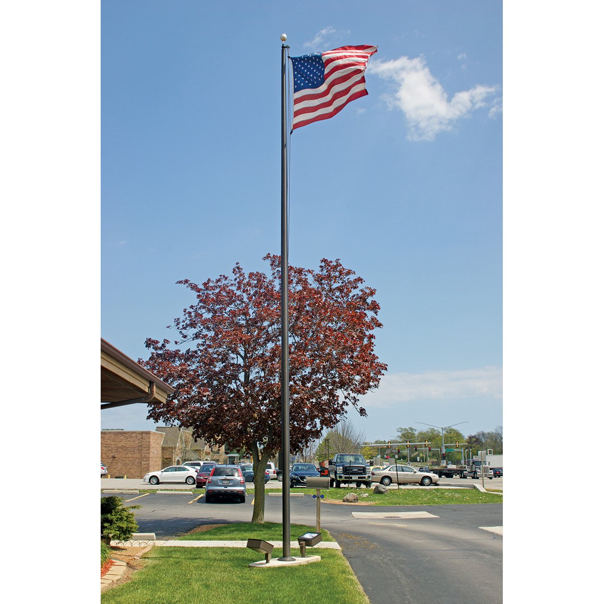 External Halyard Flagpoles For Sale with Cleat & Collar