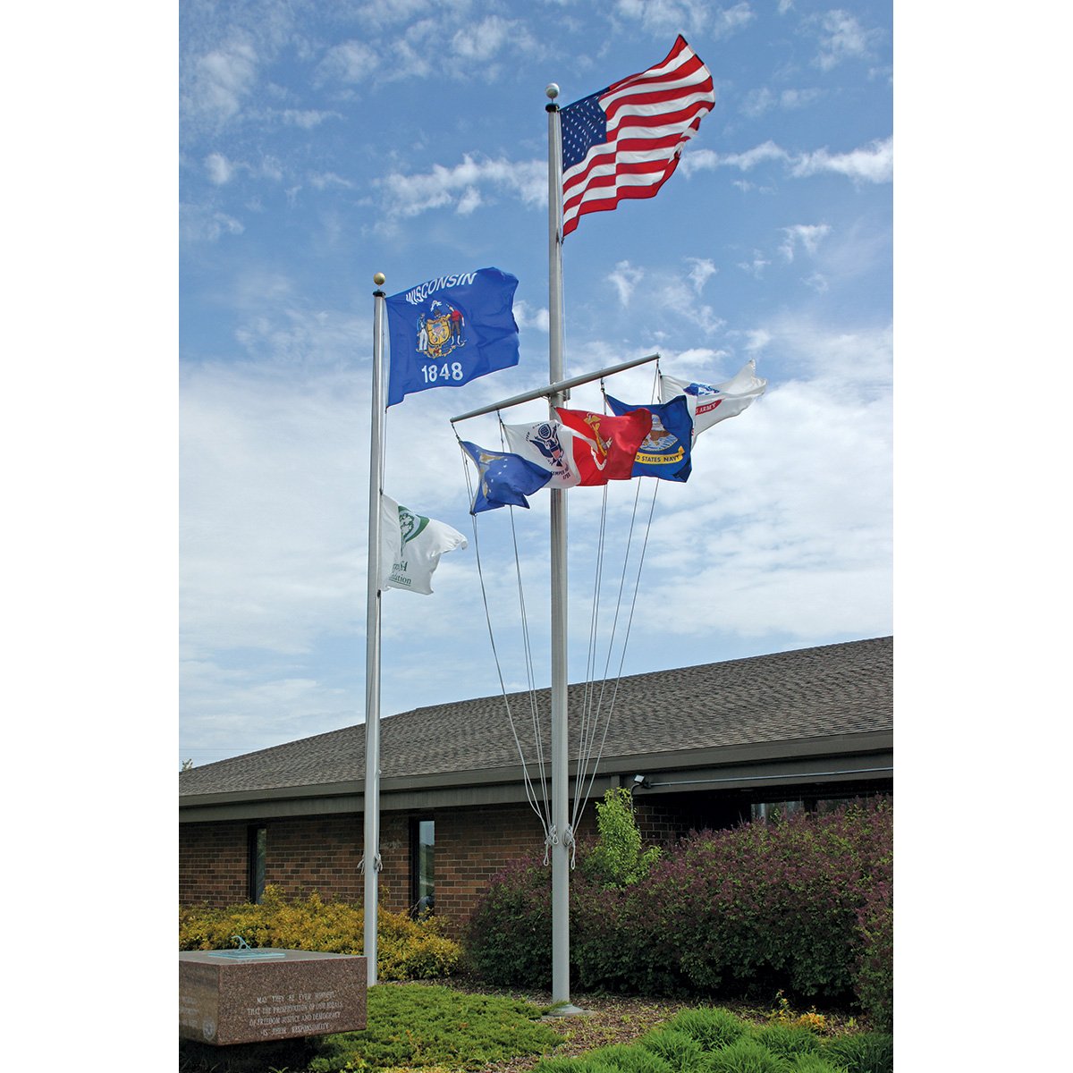 Nautical Flagpoles with Yardarm | Single & Double Mast