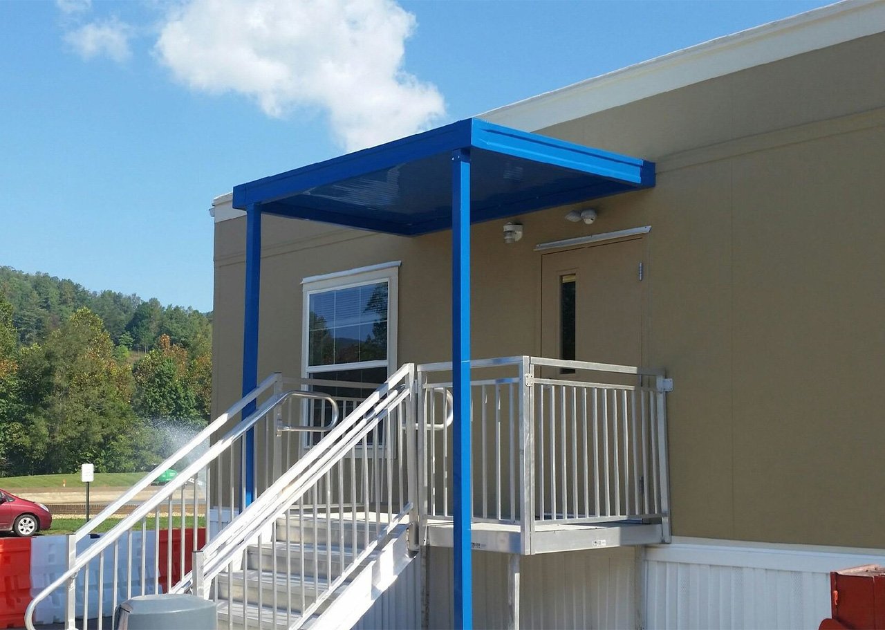 Aluminum Entrance Canopies, Dock Height Stairs and Covered Walkways ...