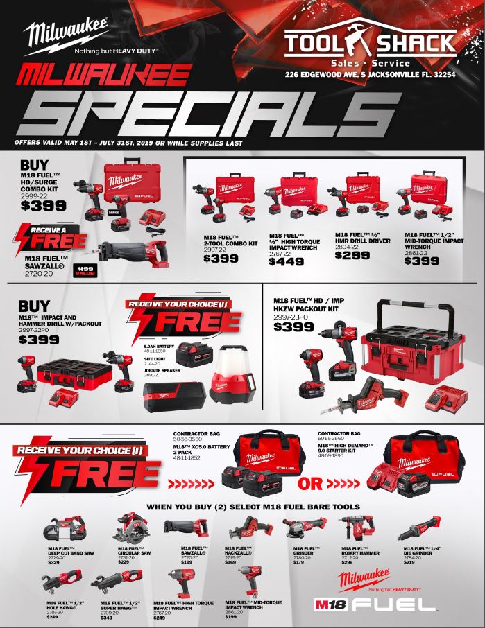 Tool Shack - Jacksonville, FL - Specials