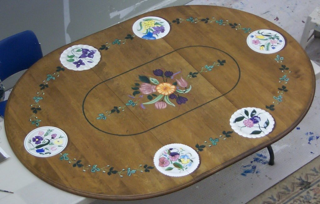 Faux Dining Set Hand Painted By Michael Cooper Of Murals & More LLC