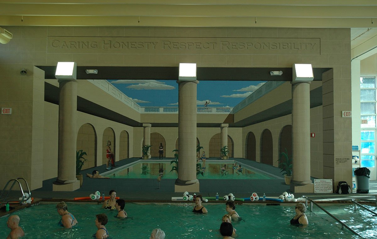 YMCA Custom Painted Pool Mural Art Featured In Franklin Tennessee
