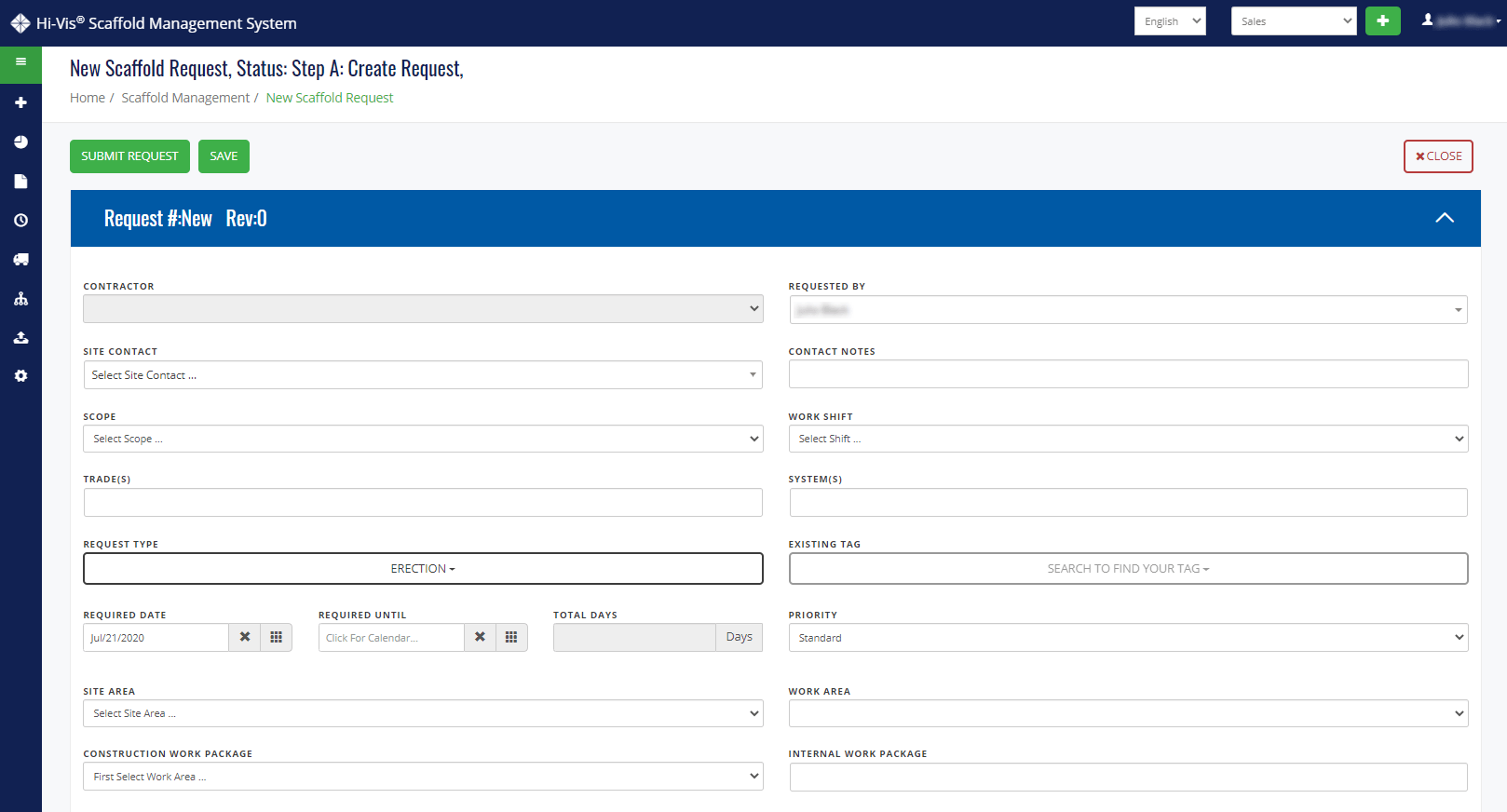 Electronic Scaffold Requests