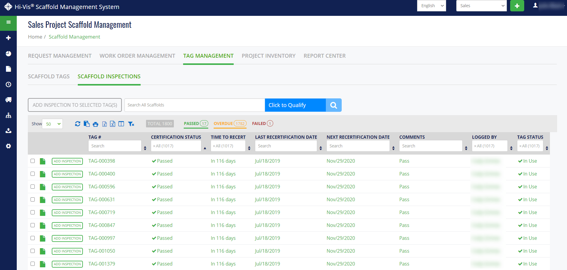 Stay On Track Of Your Scaffold Projects With Smart Tag Management From GSS & The Hi-Vis App