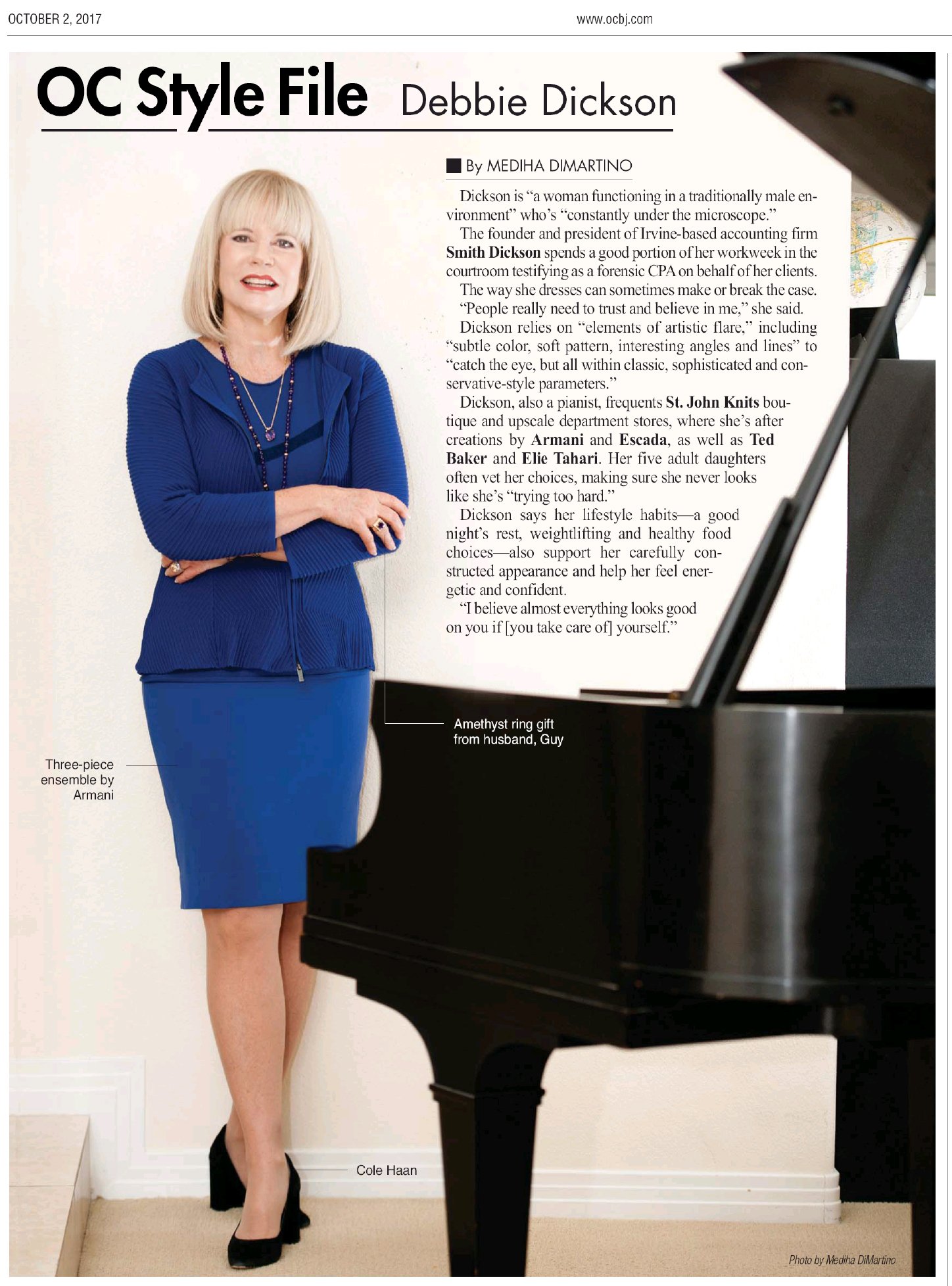 Debbie Dickson profiled in OCBJ’s “OC Style File”