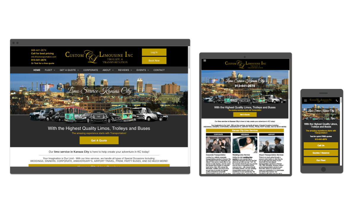 Veer Mobile web design / Responsive Limo Service Websites and More