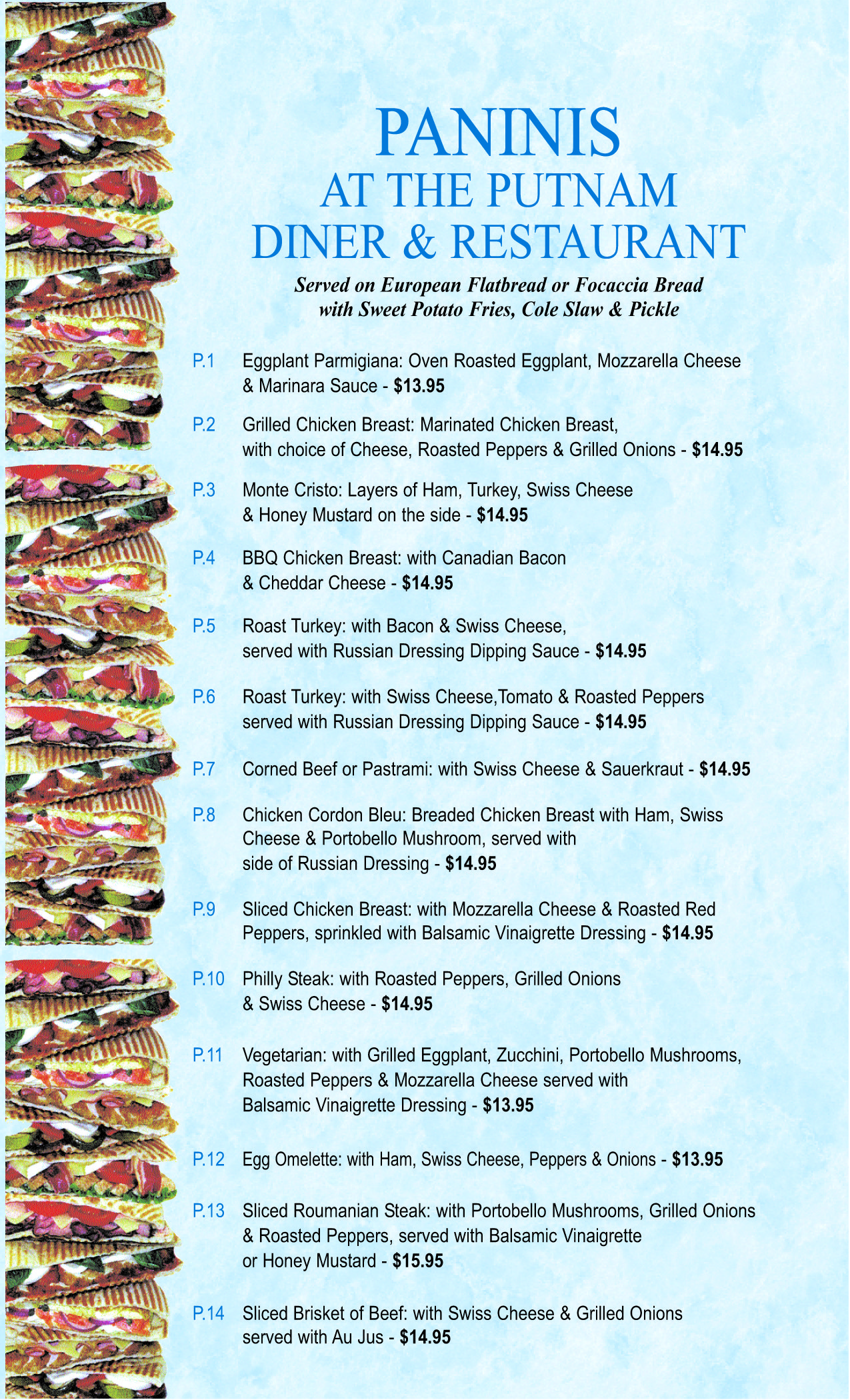 Paninis - Putnam Diner and Restaurant, Patterson, NY