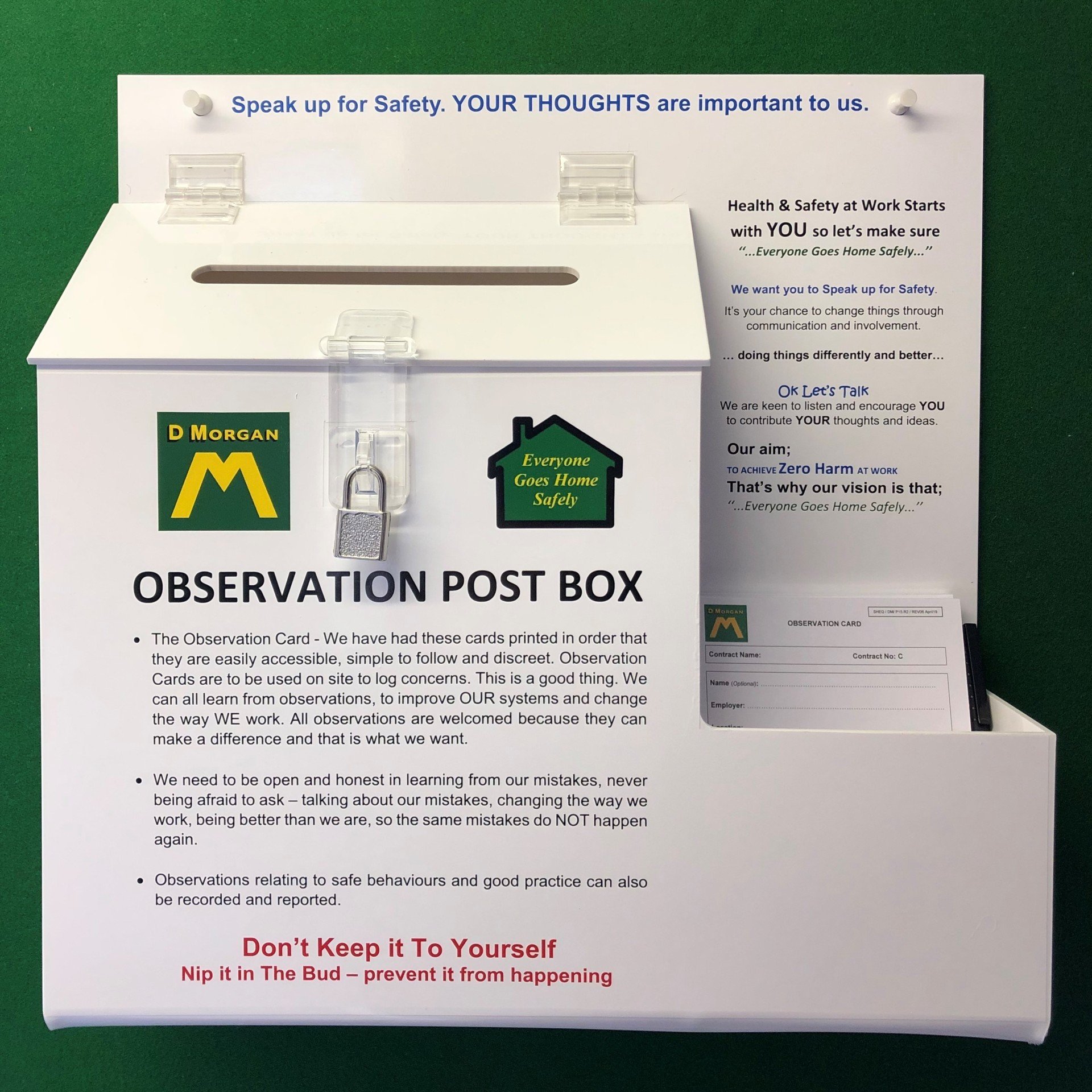 Safety Observation Card Template Word - Printable Cards