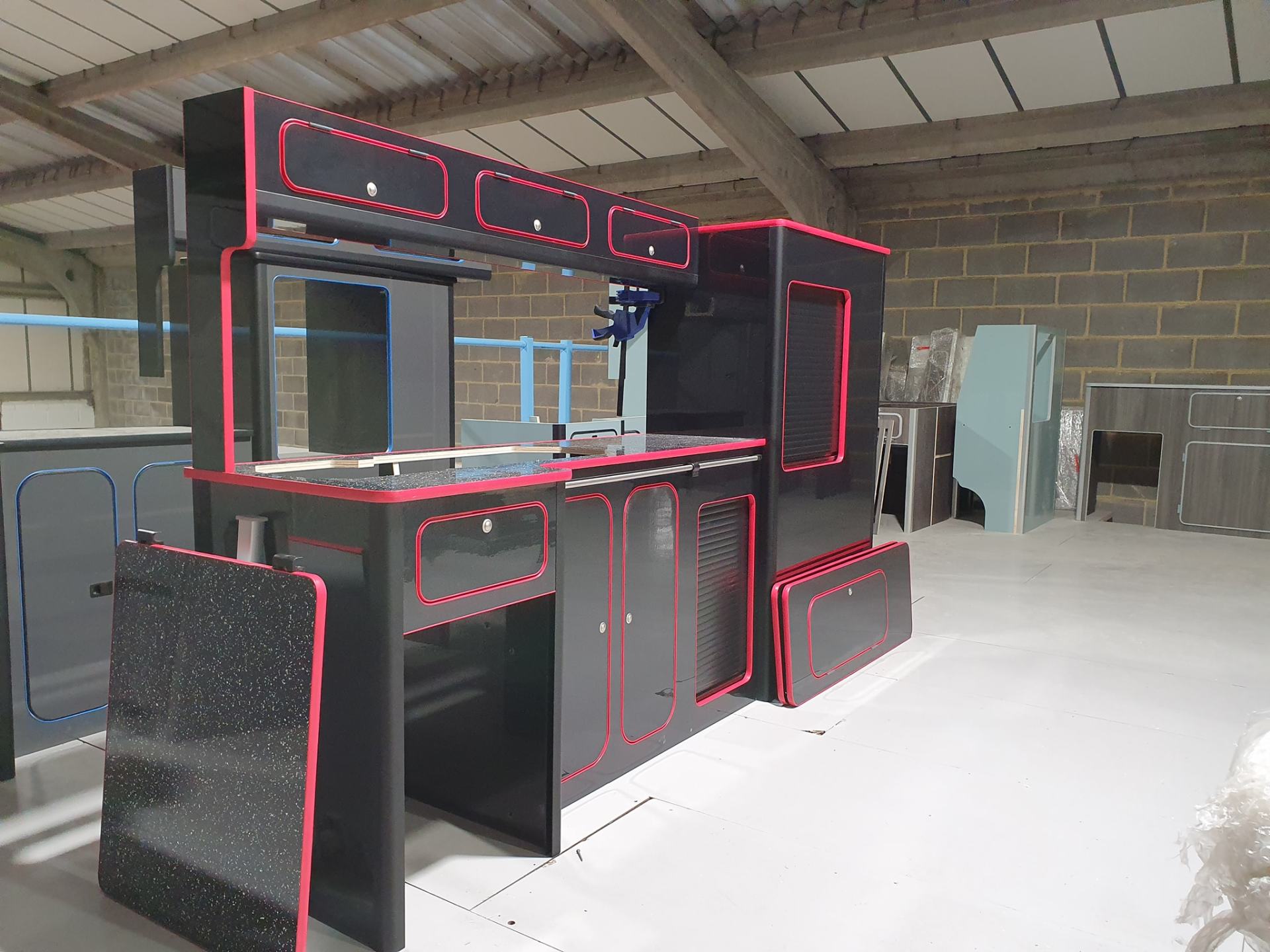Campervan kitchen units designed by Northern Rose