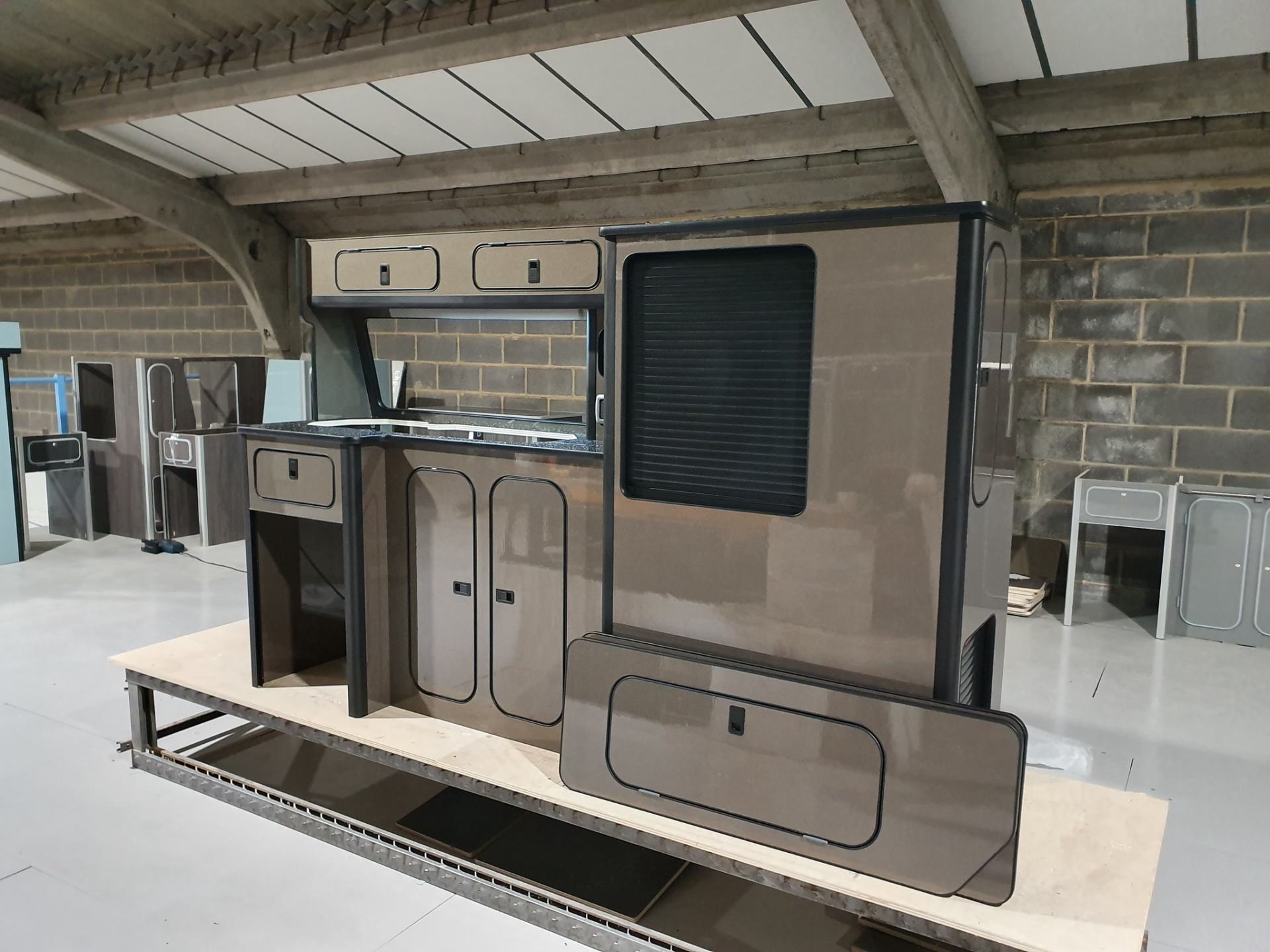 Campervan kitchen units designed by Northern Rose