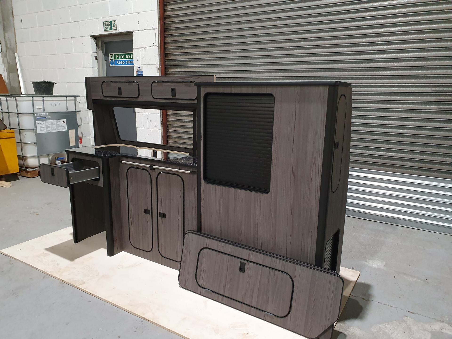 Campervan kitchen units designed by Northern Rose