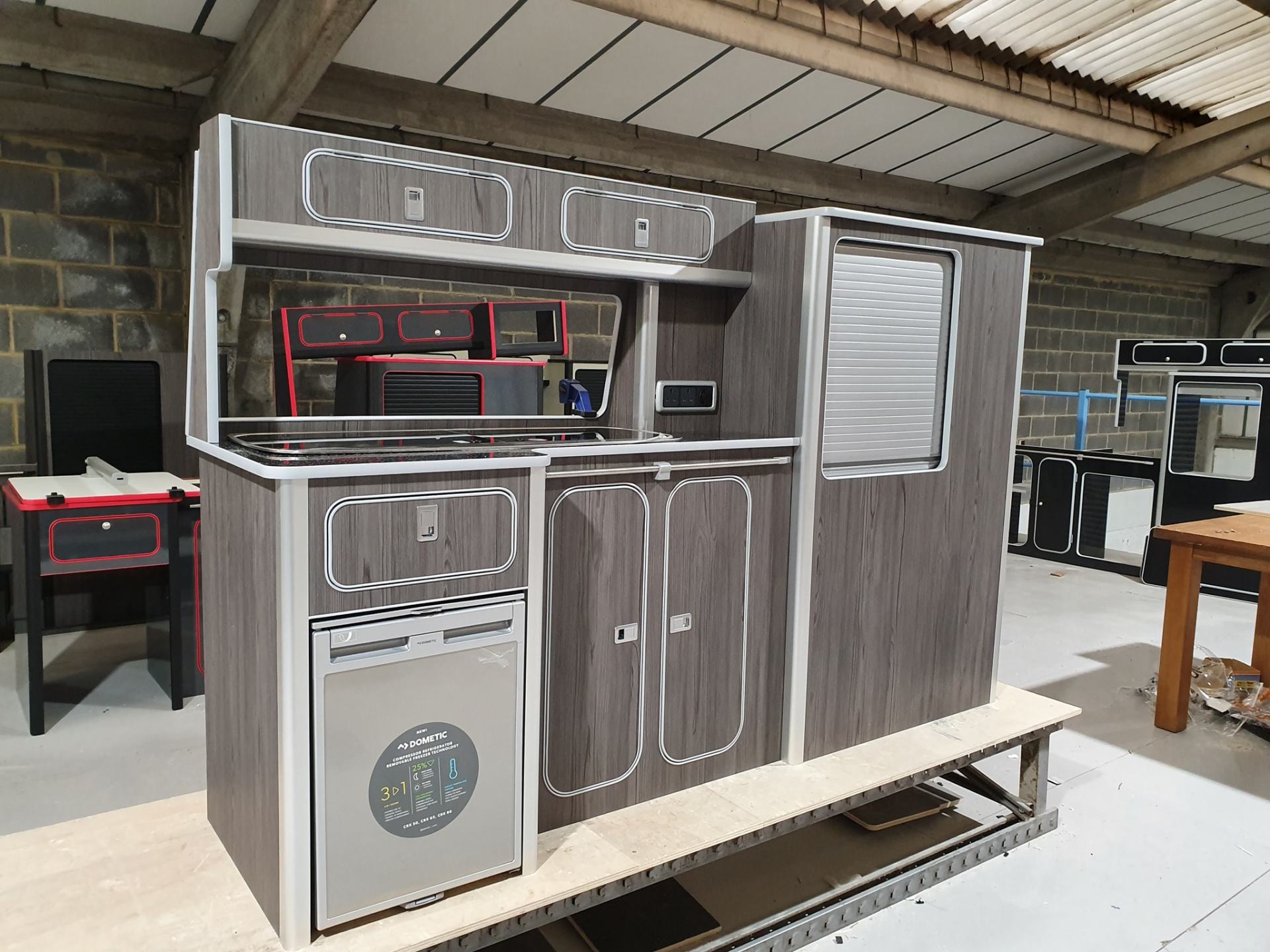 Campervan kitchen units designed by Northern Rose