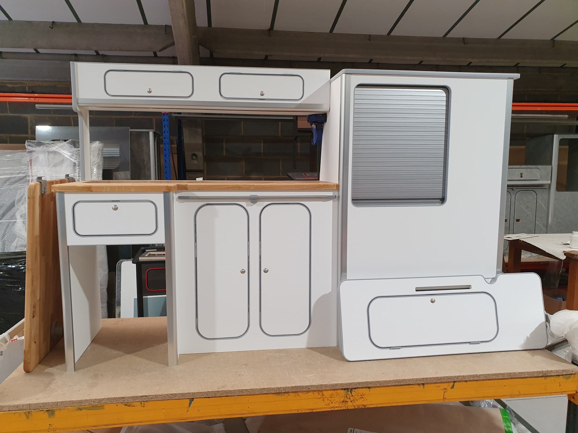 Campervan kitchen units designed by Northern Rose