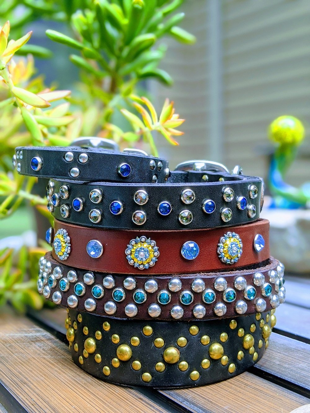 Handmade custom stylish leather dog collars