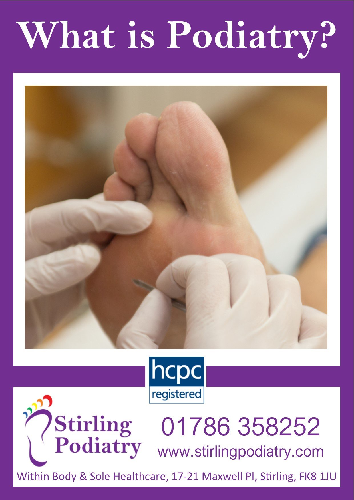 HCPC registered Podiatrist Stirling