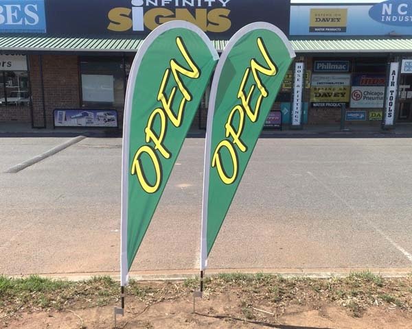 Teardrop Silk Banners in Adelaide | Infinity Signs
