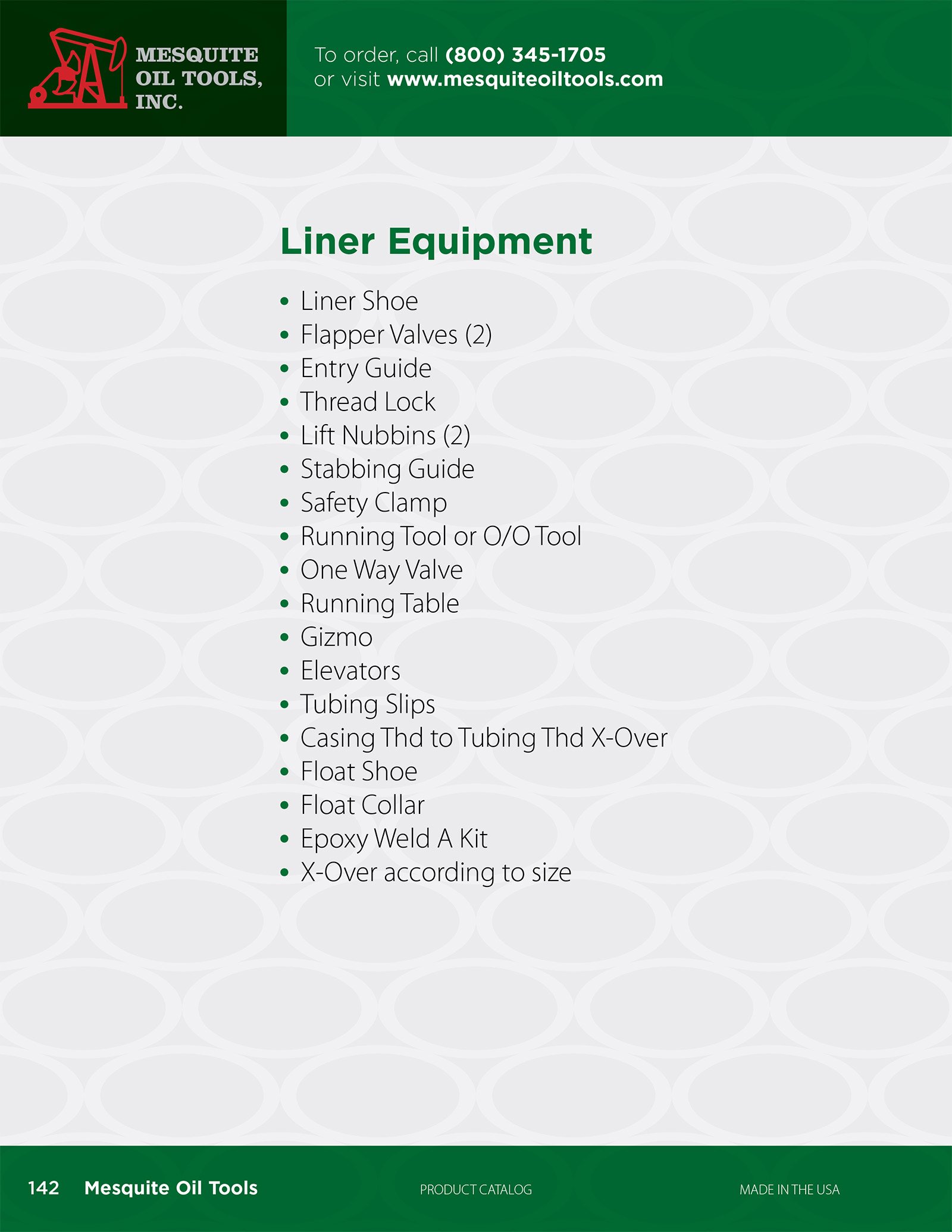 Liner Equipment | On Off Tools | Lubbock, TX | Mesquite Oil Tools Inc.