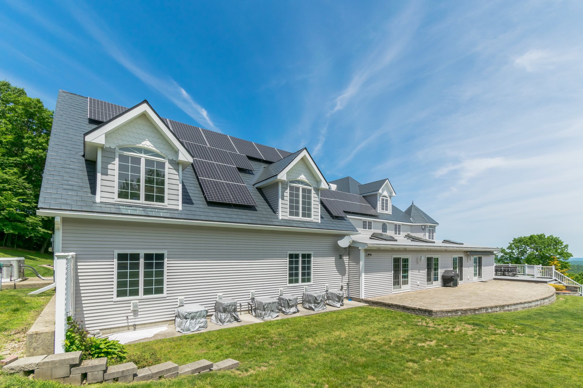 Princeton, MA— Deep Charcoal Interlock® Metal Slate Roof w/ Solar