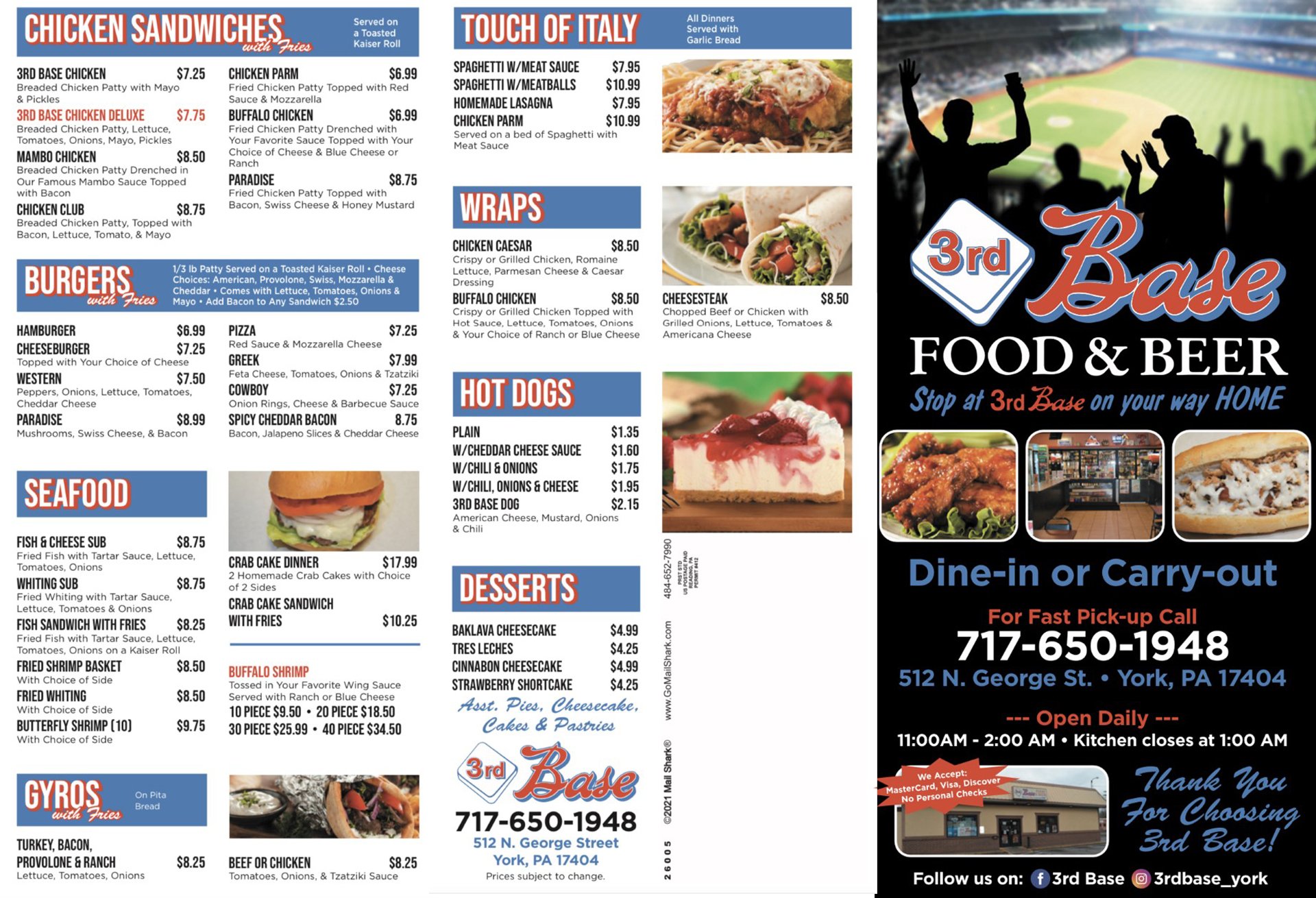 Delicious Food - York, PA - 3rd Base