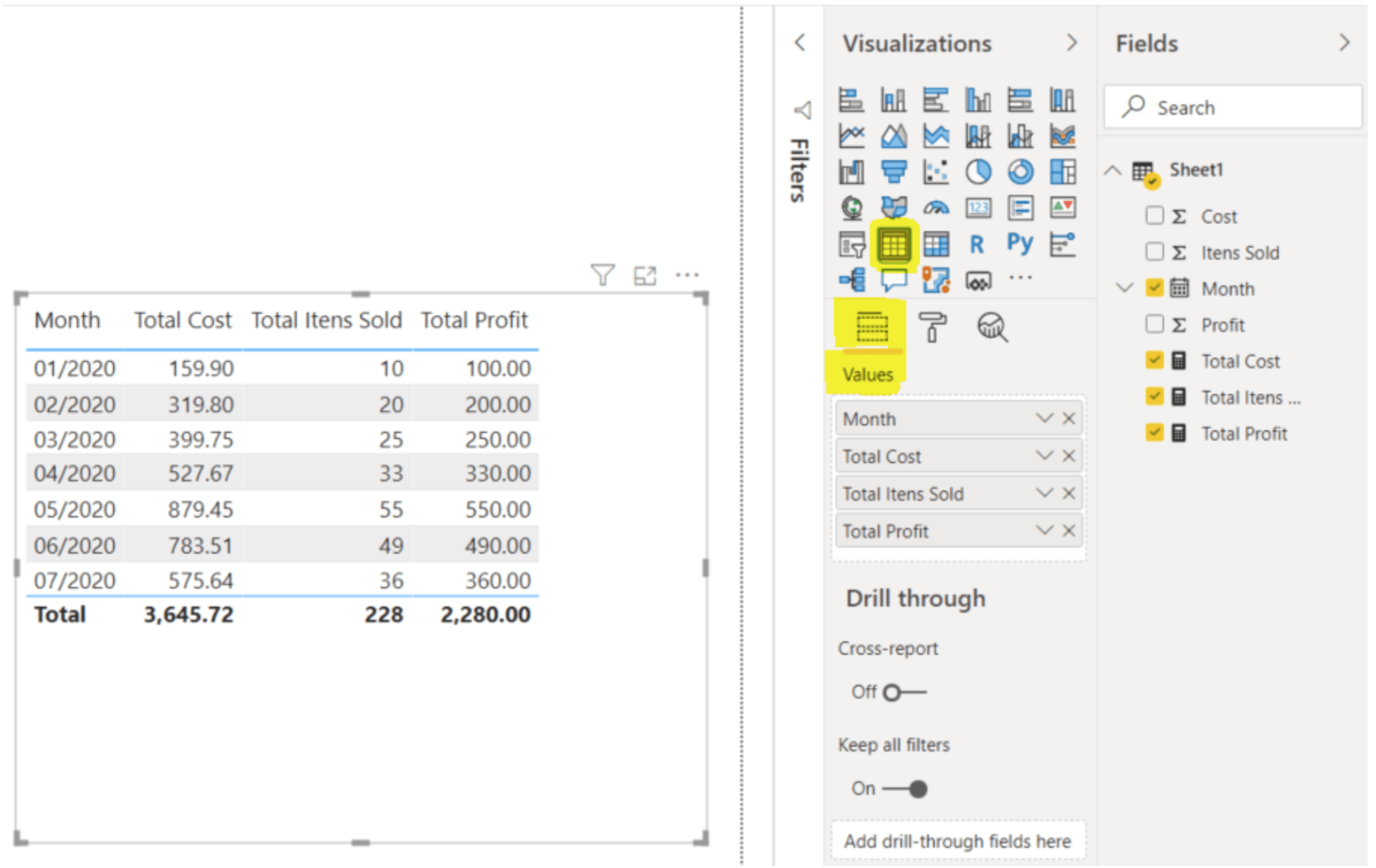 Excel matrix tabelle power bi – GLJXZ