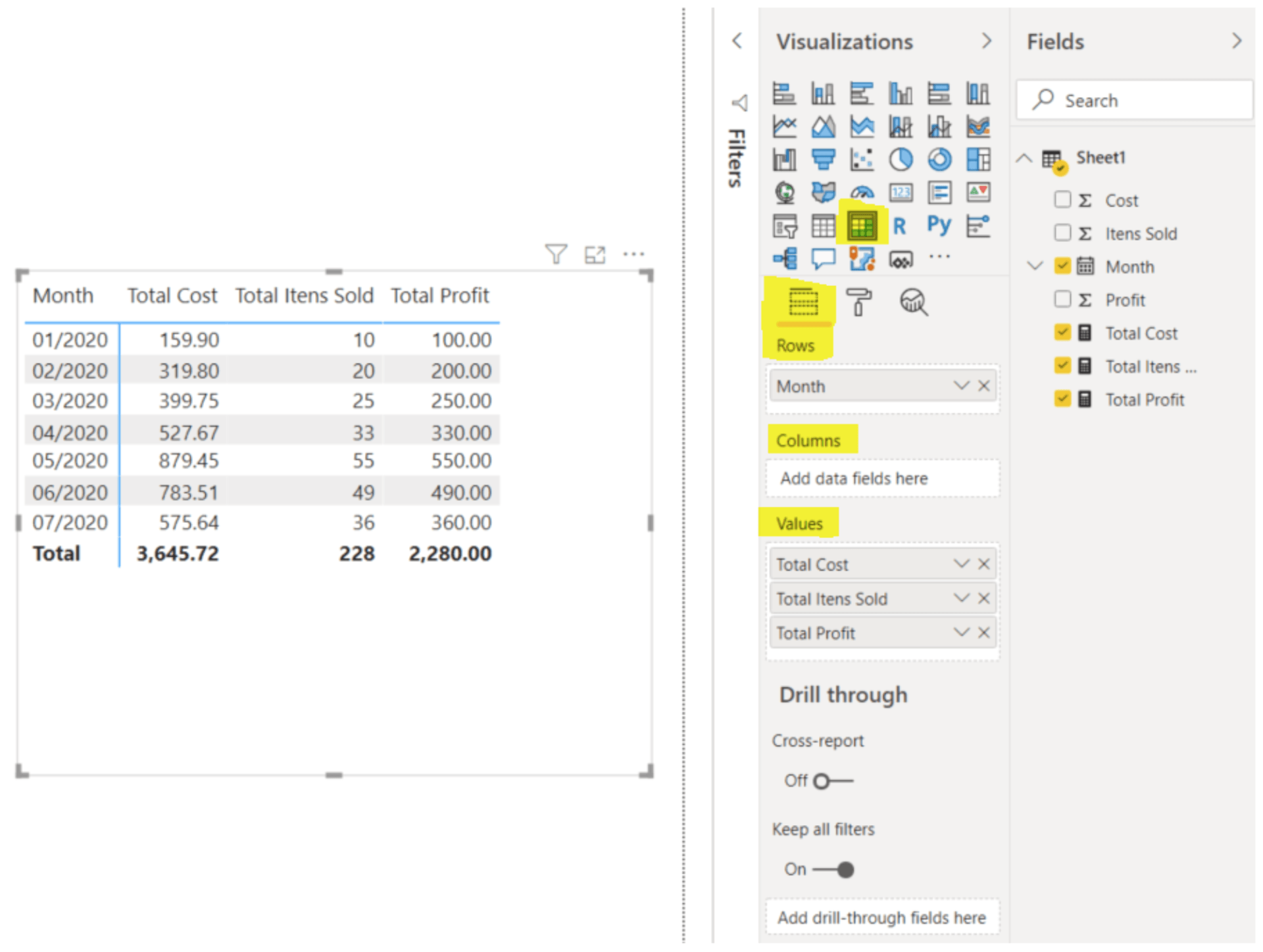 Matrix How To Put The Measures In Rows In Power Bi