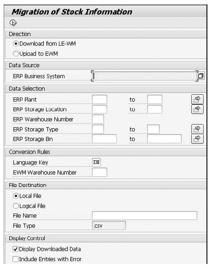 Tools for Migration from SAP WM ⇒ Embedded EWM in S/4HANA