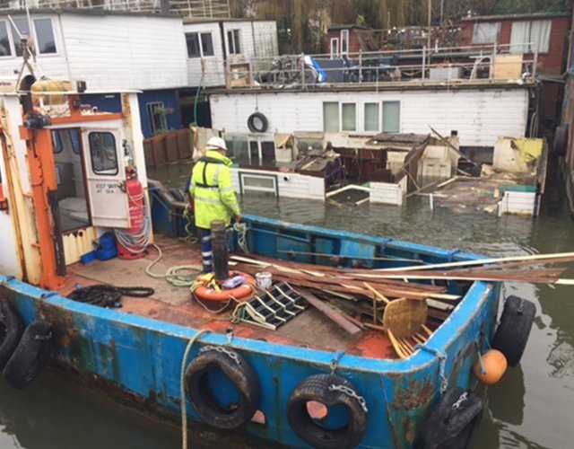 Safety boat work by Whitstable Marine Services
