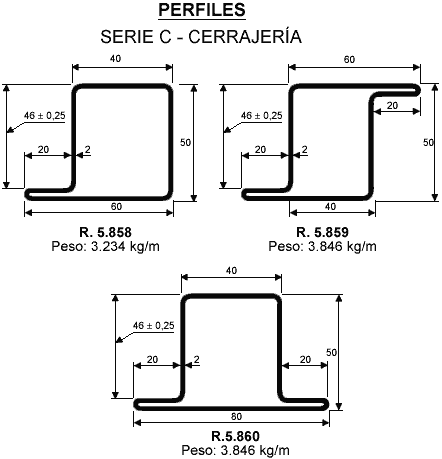 Perfiles de carpintería metálica | Comercial de Hierros Almasico