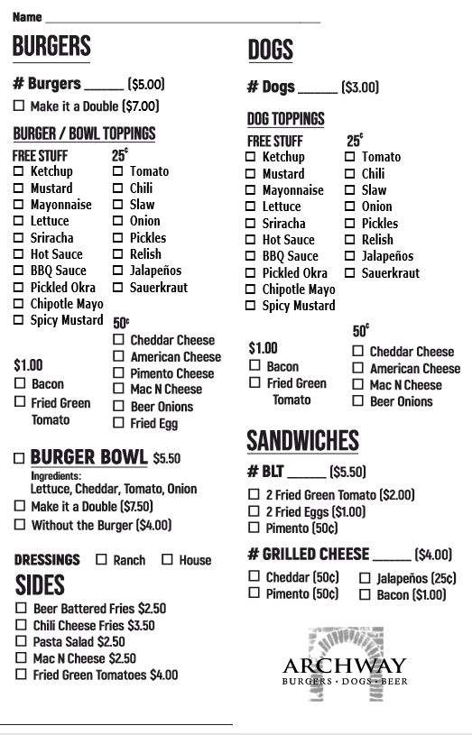 Archway Burgers, Dogs And Beer - Fayetteville, NC - Gallery