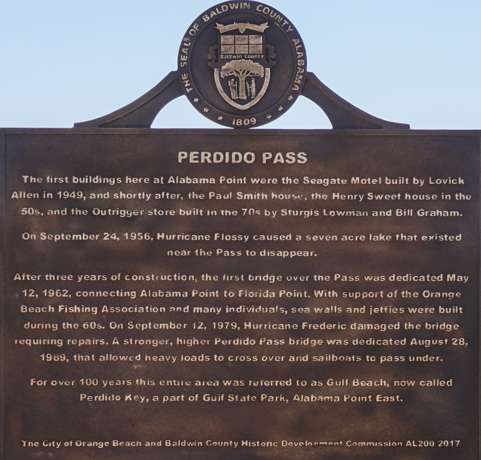 Gateway to the Gulf - Perdido Pass - A brief history