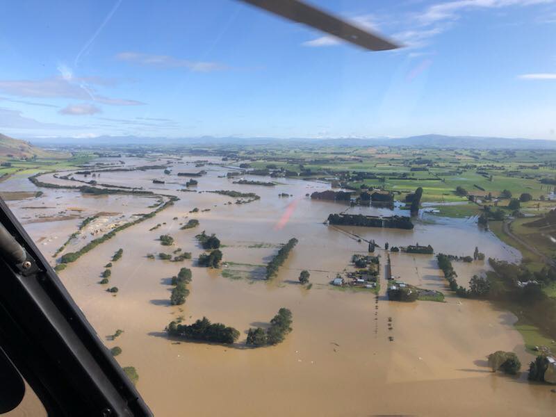 Aerial views of the flooding in Gore