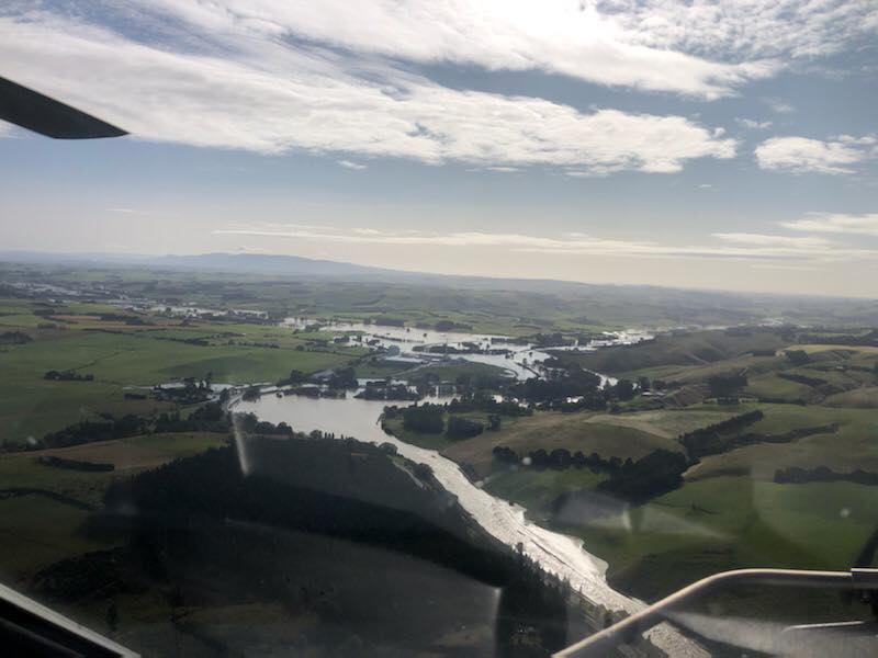 Aerial views of the flooding in Gore