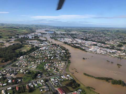 Aerial views of the flooding in Gore