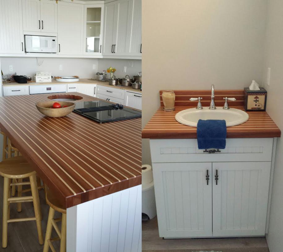 Hardwood & Butcher Block Shelves, Vanities, & Bathroom Counters ...