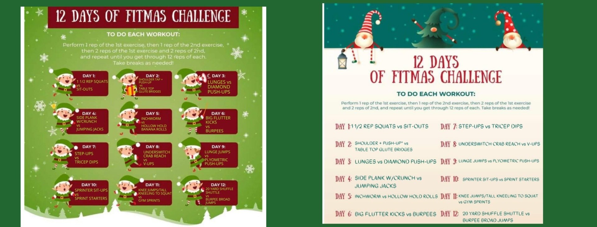 The 12 DAYS OF FITMAS CHALLENGE